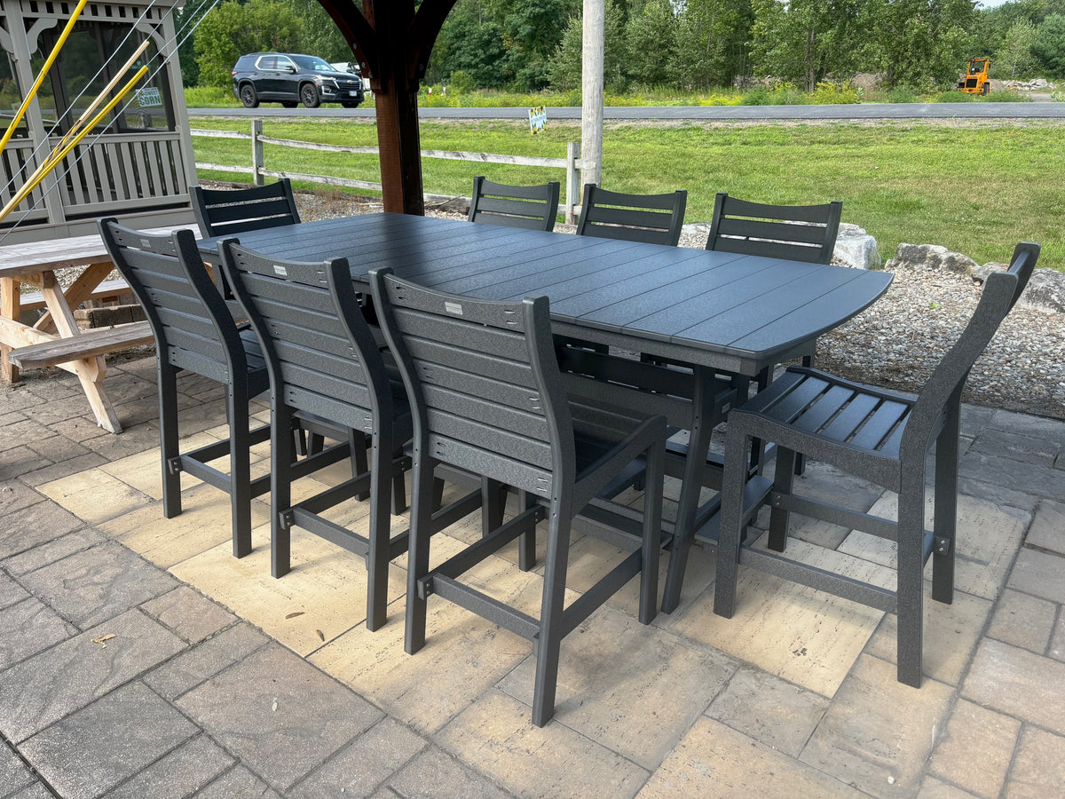 HARBOR 44" x 96" RECTANGULAR BAR HEIGHT TABLE SET- SMOKE GRAY – Garden Time