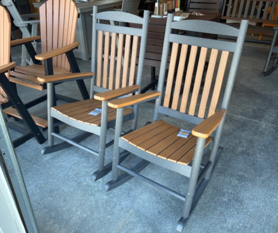 PORCH ROCKER- ANTIQUE MAHOGANY ON SMOKE GRAY – Garden Time