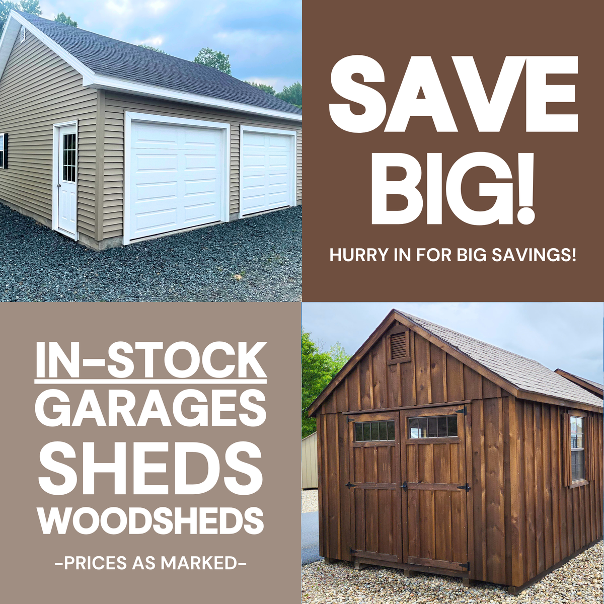 Save up to 15% on In-Stock Garages, Sheds & Woodsheds! – Garden Time
