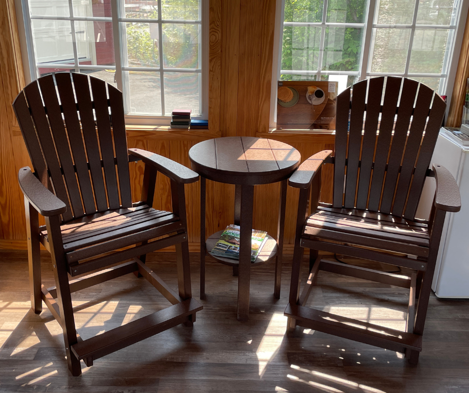 COMFO BACK COUNTER HEIGHT ROUND END TABLE SET- BROWN – Garden Time
